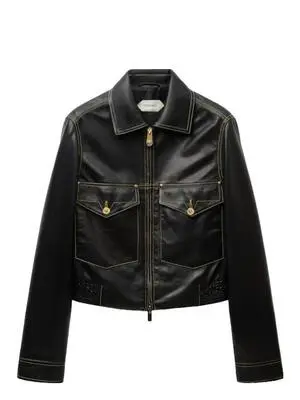 Versace Nappa Blouson Jacket With Medusa Hardware - Black