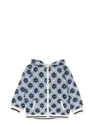 Casablanca Long-sleeved Knitted Hoodie - Gray