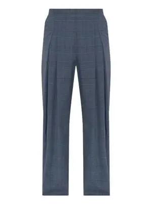 IRO PARIS Pleated Plaid Trousers - Blue