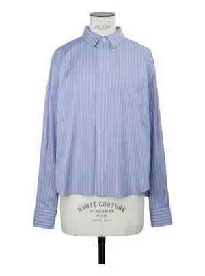 Sacai Cotton Poplin Striped Shirt - Blue