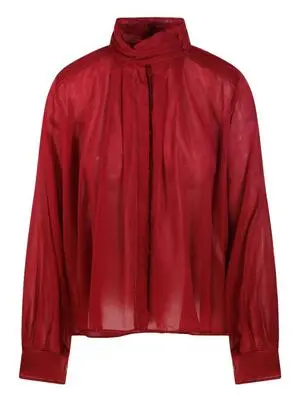 FORTE_FORTE Forte Forte Pleated High Neck Blouse With Long Sleeves