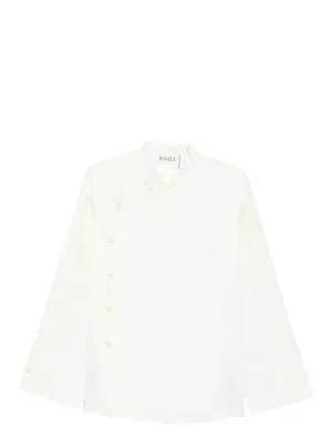 RÓHE Mandarin Collar Shirt With Wide Cuffs - White