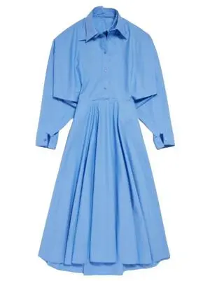 Balenciaga Long Poplin Dress - Light Blue