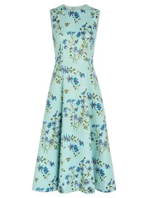 EMILIA WICKSTEAD Mara Floral-print Midi Dress - Blue