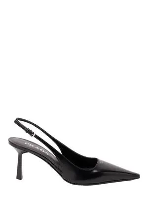 Prada Pointed-toe Slingback Stiletto Sandals - Black