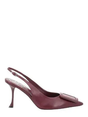 ROGER VIVIER Roger Vivier Pointed-Toe Slingback Stiletto Heeled Sandals Red
