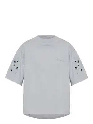 ALLSAINTS Crewneck T-shirt With Embroidered Detail - Gray