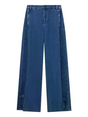 Emporio Armani Herringbone Pattern Tie-fastening Jeans - Blue