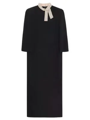 Valentino Garavani Cady Couture Embroidered Dress - Black