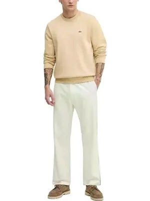 Lacoste Logo Patch Crewneck Sweater - Neutrals