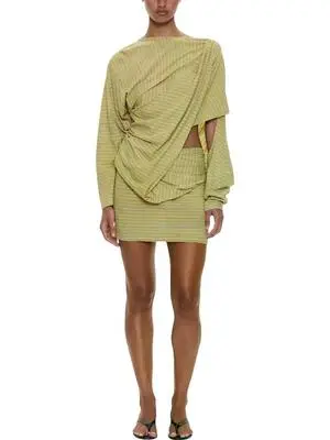 Christopher Esber Draped Striped Mini Dress - Yellow