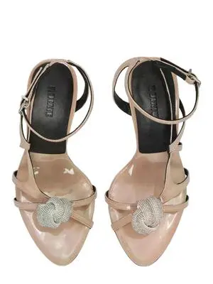 ROTATE BY BIRGER CHRISTENSEN ROTATE BIRGER CHRISTENSEN Knot Patent Leather Ankle Strap Sandals