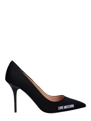 Moschino Logo-print Pointed-toe Stiletto Pumps - Black