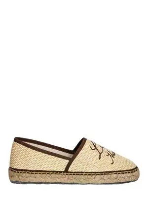 Moschino Woven Espadrilles With Embroidered Logo - Neutrals