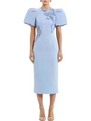 Rebecca Vallance Aydin Midi Dress With Embellishment - Blue