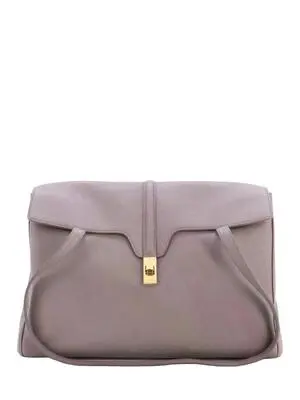 Celine Soft 16 Bag Grained Calfskin Large Shoulder Bag - Grey