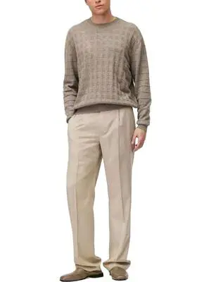 RETORI Retro Window Crew-neck Sweater - Brown
