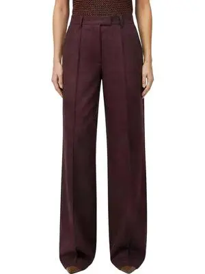 RETORI Retro Embroidered Straight-leg Trousers - Red
