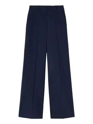 RETORI Retro: Navy Pleated Wide-leg Trousers - Blue