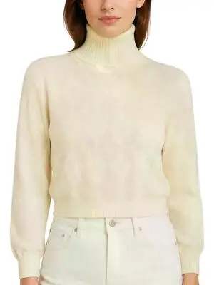 RETORI Retro: Argyle Jacquard Turtleneck Sweater - Neutrals