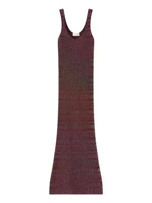 RETORI Check Stitch Sleeveless Maxi Dress - Red