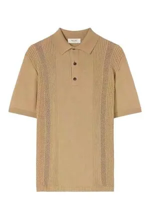 RETORI Mixed-stitch Knit Polo Shirt - Neutrals