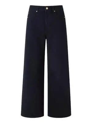 RETORI Retro Trousers Navy Cotton Gabardine - Blue