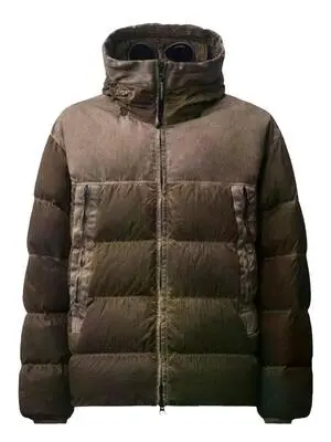 C.P. COMPANY Goggle-detail Quilted Jacket - Brown