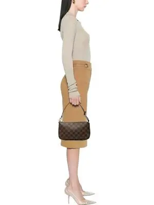 LOUIS VUITTON Damier Ebene Pochette Accessories Shoulder Bag - Brown
