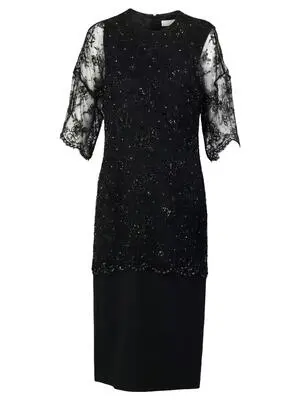 Valentino Garavani Embellished Lace Midi Dress - Black