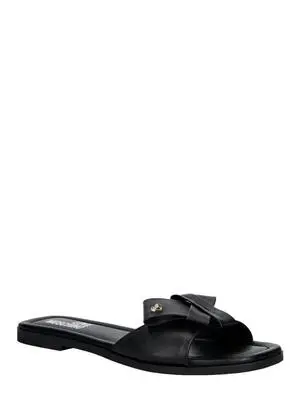 Moschino Bow Detail Heart Plaque Sandals - Black