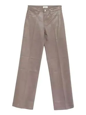 L'Agence Cayton Coated Wide-leg Jeans - Grey