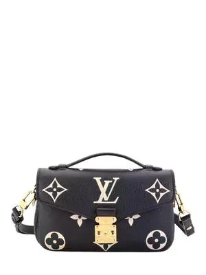 LOUIS VUITTON Pochette Métis Monogram Empreinte Giant East West Shoulder Bag - Black