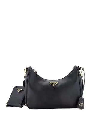 Prada Re-edition 2005 Saffiano Leather Shoulder Bag - Black