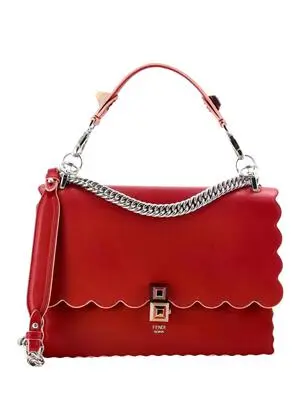 Fendi Kan I Leather Medium Shoulder Bag - Red