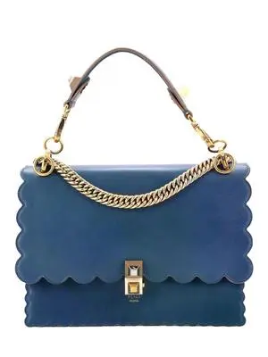 Fendi Kan I Leather Shoulder Bag - Blue