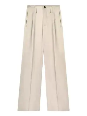 RETORI Retro Heritage Wide-leg Silk Trousers - Neutrals