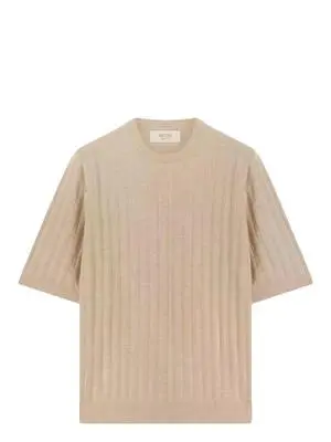 RETORI Retrofi Mini-cable Virgin Wool T-shirt - Neutrals