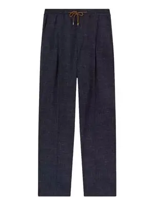 RETORI Retro: Drawstring Waist Pleated Trousers - Blue