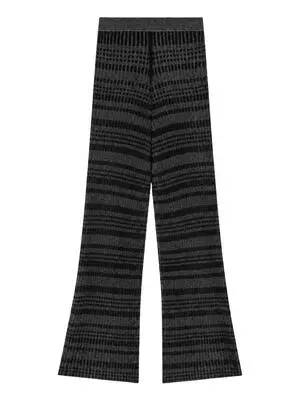 RETORI Retro Patterned Knitted Wool Trousers - Black