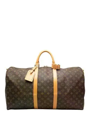 LOUIS VUITTON 1998 Monogram Keepall Bandouliere 55 Travel Bag - Brown