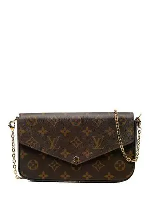 LOUIS VUITTON Monogram Pochette Felicie Crossbody Bag - Brown