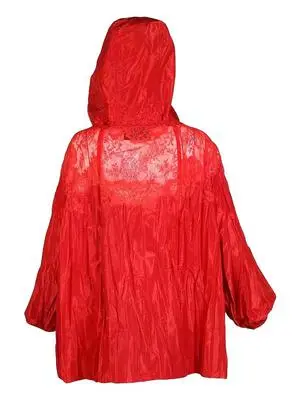 Valentino Garavani Lace-panelled Hooded Jacket - Red