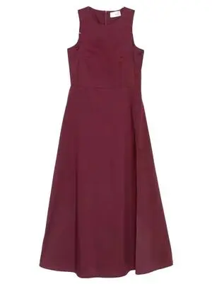 VICOLO Sleeveless Side-slit Midi Dress - Red