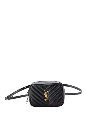 Saint Laurent Lou Matelassé Chevron Leather Belt Bag - Black