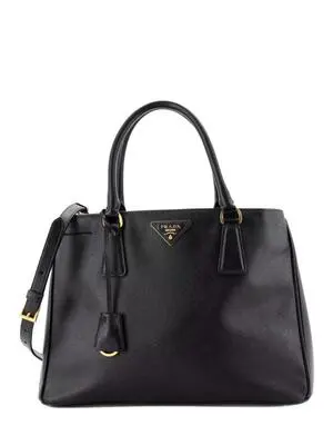 Prada Saffiano Leather Medium Tote Bag - Black