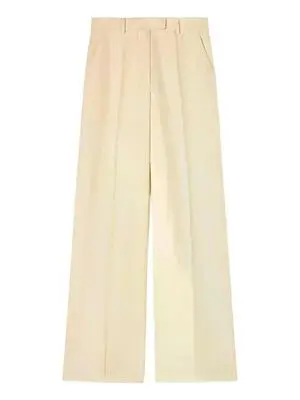 RETORI Retro Pleated Silk Shantung Wide-leg Trousers - Neutrals