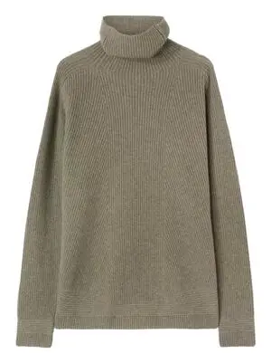 RETORI Retro Rib-knit Cashmere Turtleneck Sweater - Grey