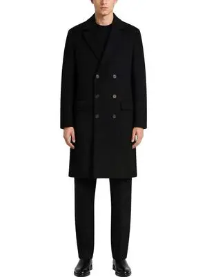 RETORI Retro Double-breasted Wool Coat - Black