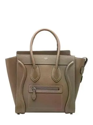 Celine Micro Leather Luggage Tote Bag - Brown